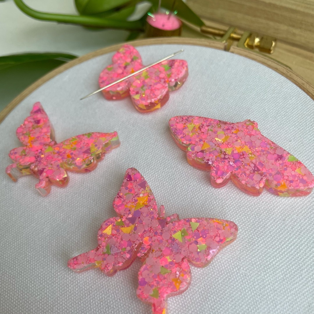 Neon Butterfly Needle Minder, Neon Resin Needle Nanny, Magnet for ...