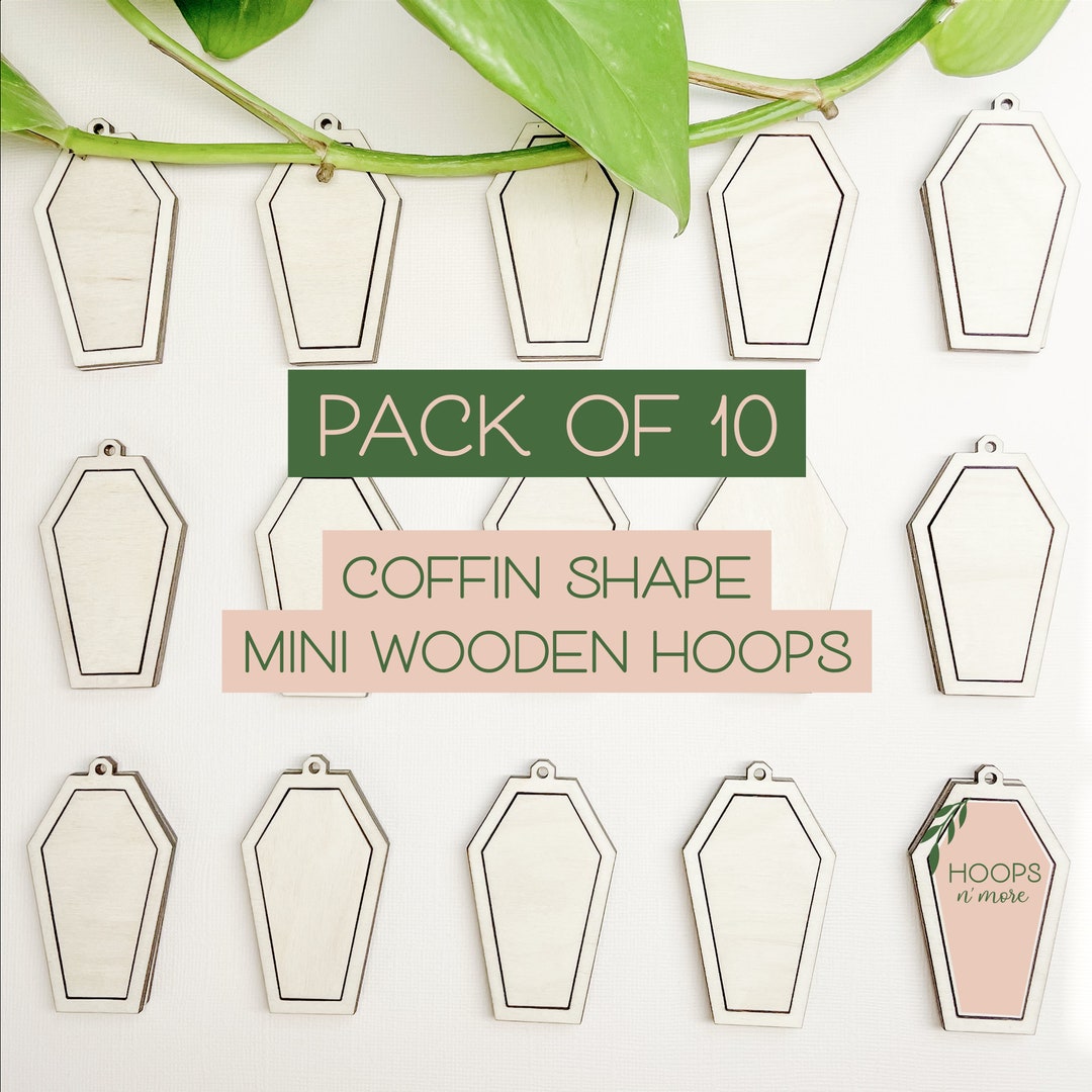 PACK WITH 10 Coffin Mini Hoop, Wood Mini Frame, Handmade Frame for ...