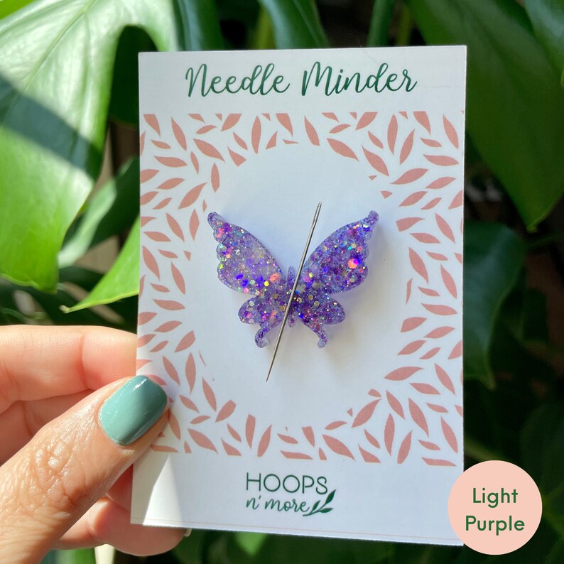 Sparkling Butterfly Needle Minder Resin Needle Nanny Sewing - Etsy