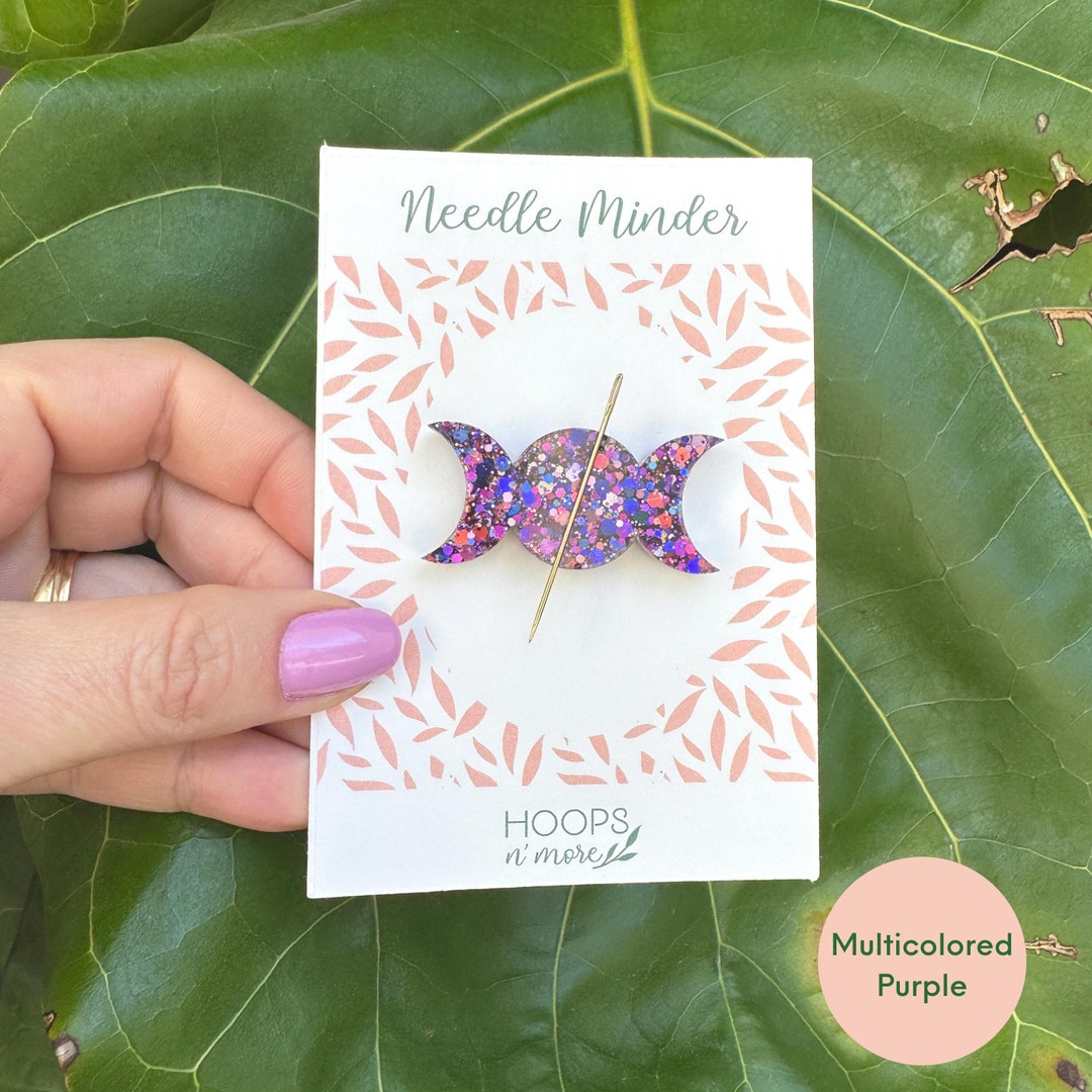 Glittering Triple Moon Resin Needle Minder: Mystical Sewing Accessory ...