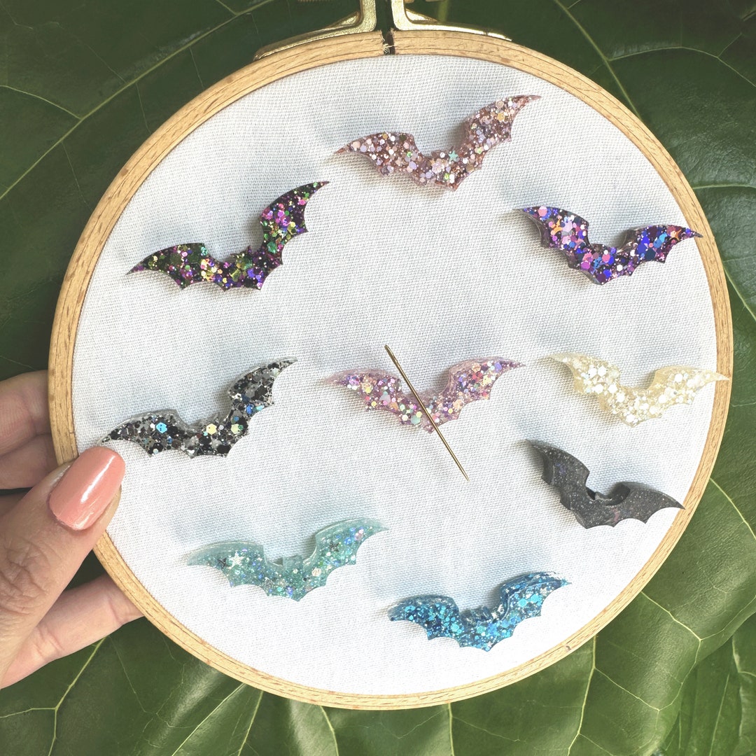 Sparkling Bat Resin Needle Minder: Embroidery Cross Stitch Magnet - Etsy