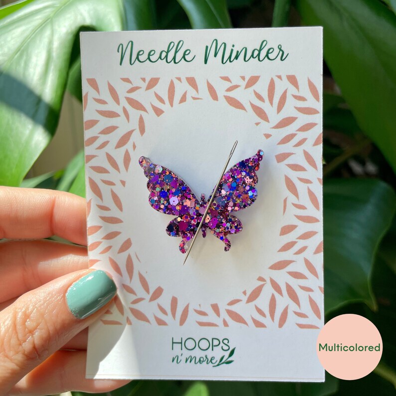 Sparkling Butterfly Needle Minder Resin Needle Nanny Sewing - Etsy