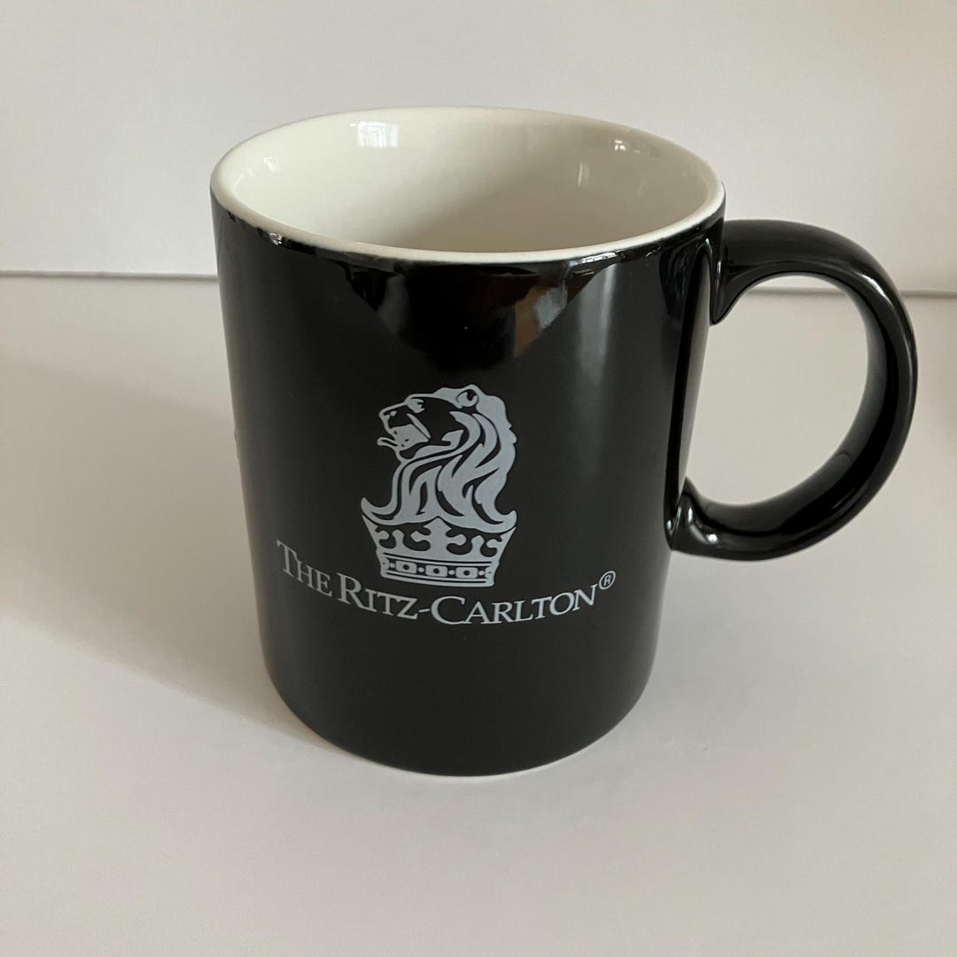 The Ritz Carlton Hotel Logo Lion Ceramic Black White Oneida Coffee Mug ...