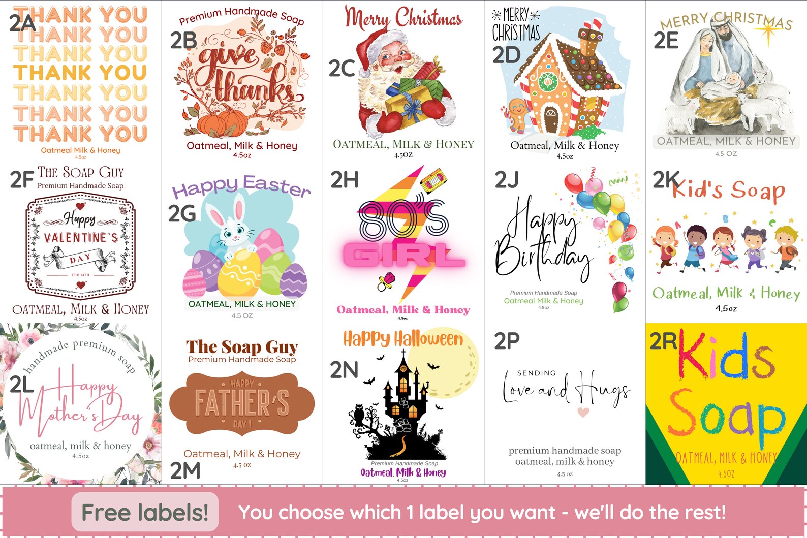 12 Bars of Handmade Soap Oatmeal Milk & Honey Fun Bar Soap - Etsy