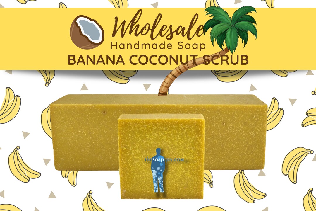 Banana Coconut Scrub Soap Loaf | Handmade Vegan Bar Soap | Wholesale ...