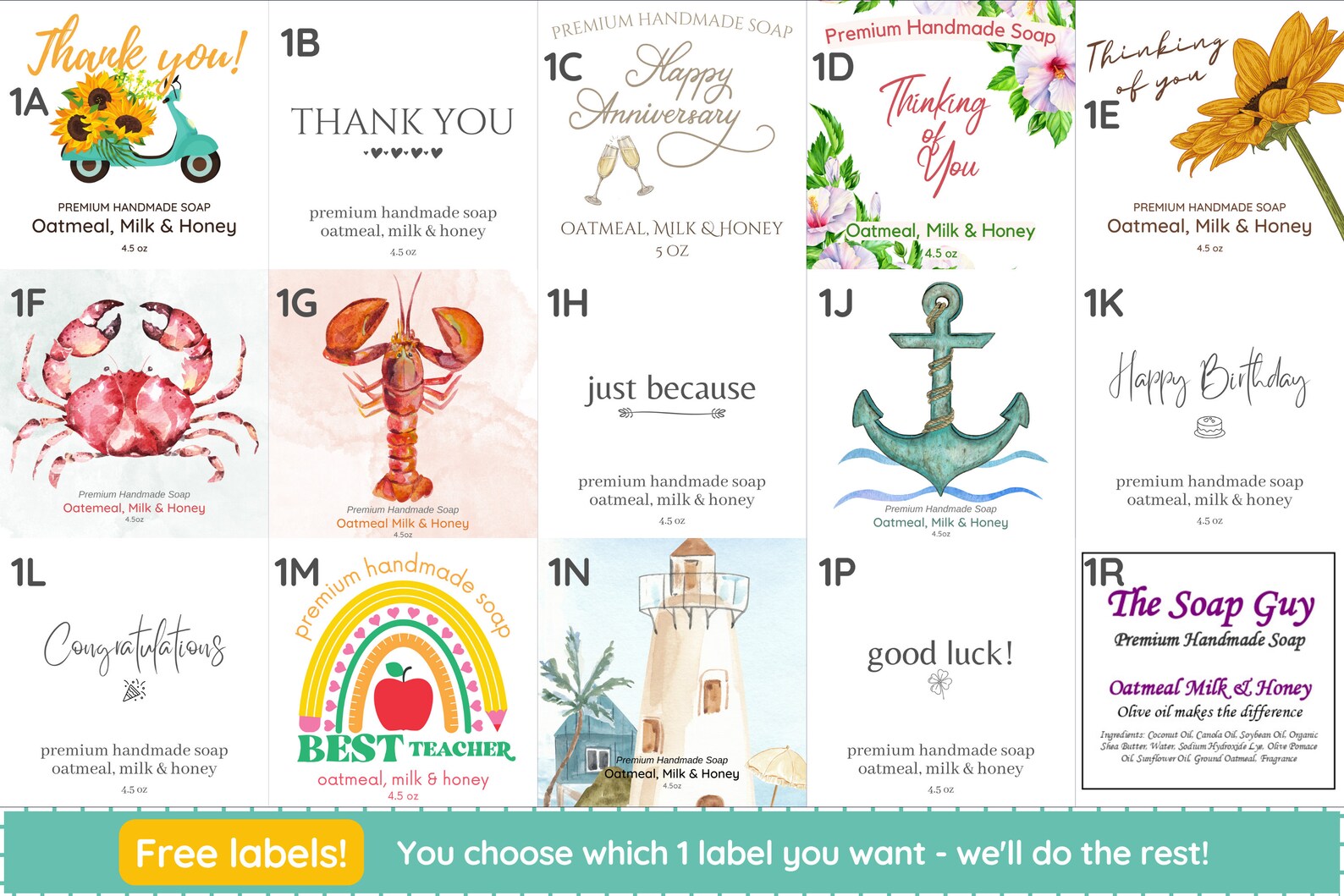 12 Bars of Handmade Soap Oatmeal Milk & Honey Fun Bar Soap - Etsy