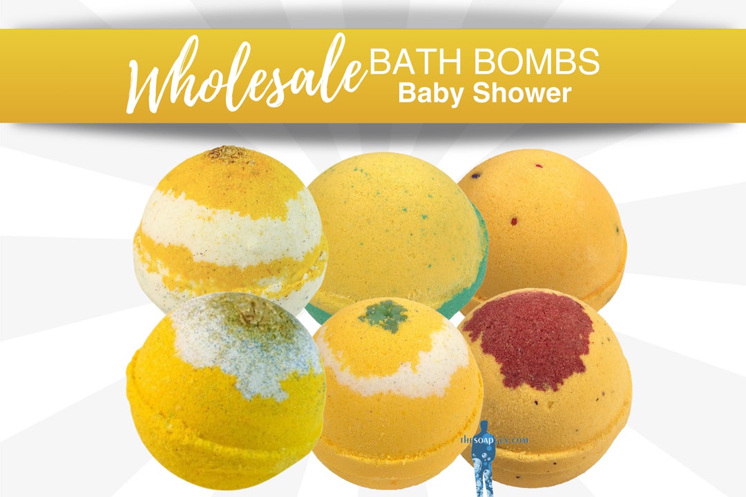 Yellow Baby Shower Bath Bombs | Handmade Wholesale Bath Bombs | Bulk ...