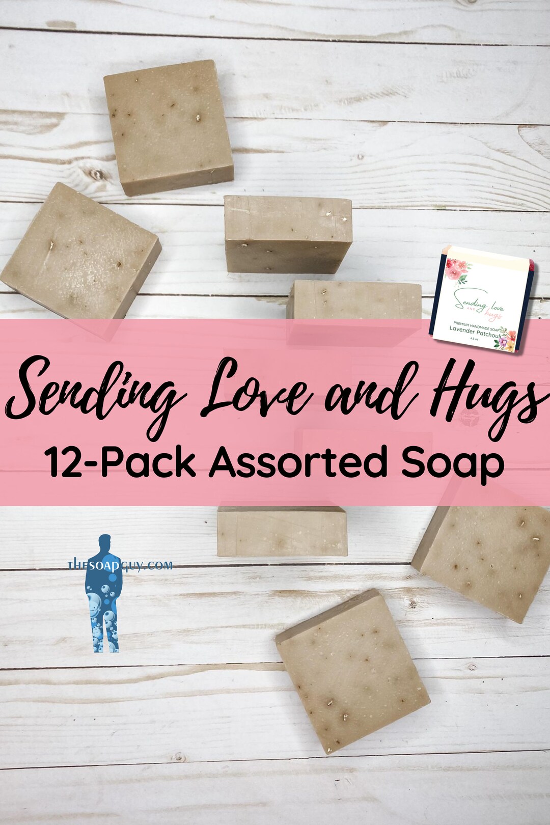 Sending Love & Hugs 12 Bars of Handmade Soap, Best Seller Shower Favor ...
