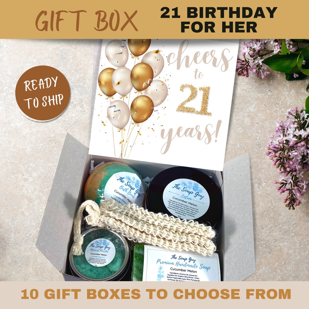 21st Birthday Gift Box for Her - Personalized Message, Perfect ...
