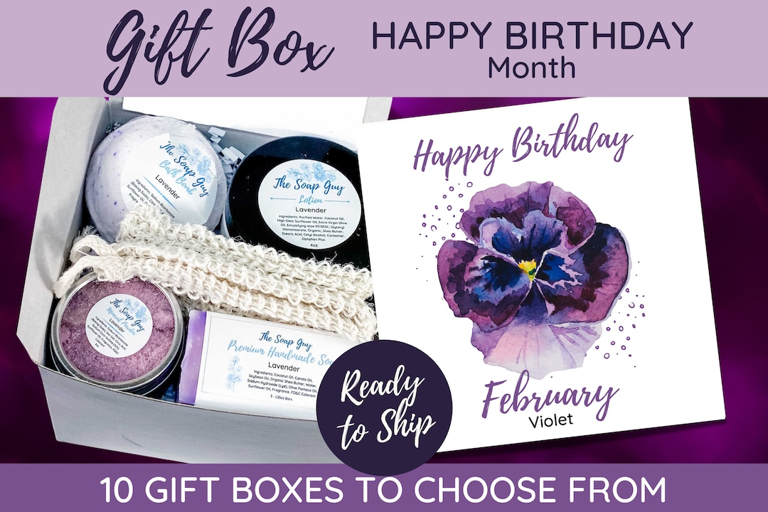 Birthday Month Flower Gift Box, Self-care Set, Self Care Box, Stress ...