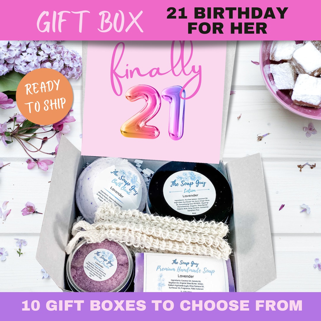 21st Birthday Gift Box for Her - Personalized Message, Perfect ...