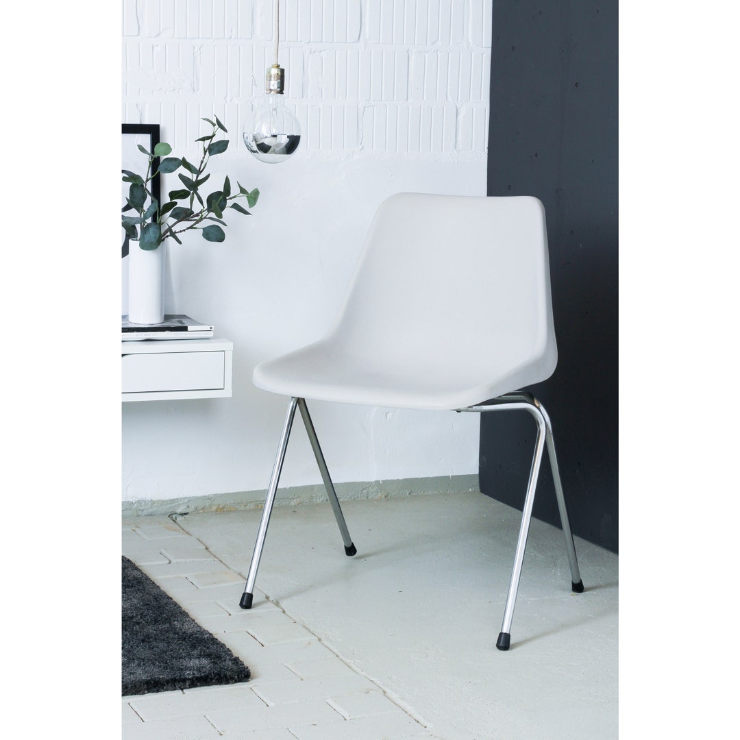 Mid Century Chair Light Grey Polyprop Designer Robin Day Hille 60s ...