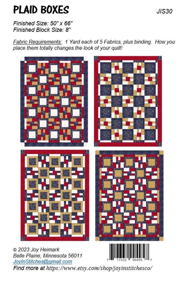 Plaid Boxes Quilt Pattern - Etsy