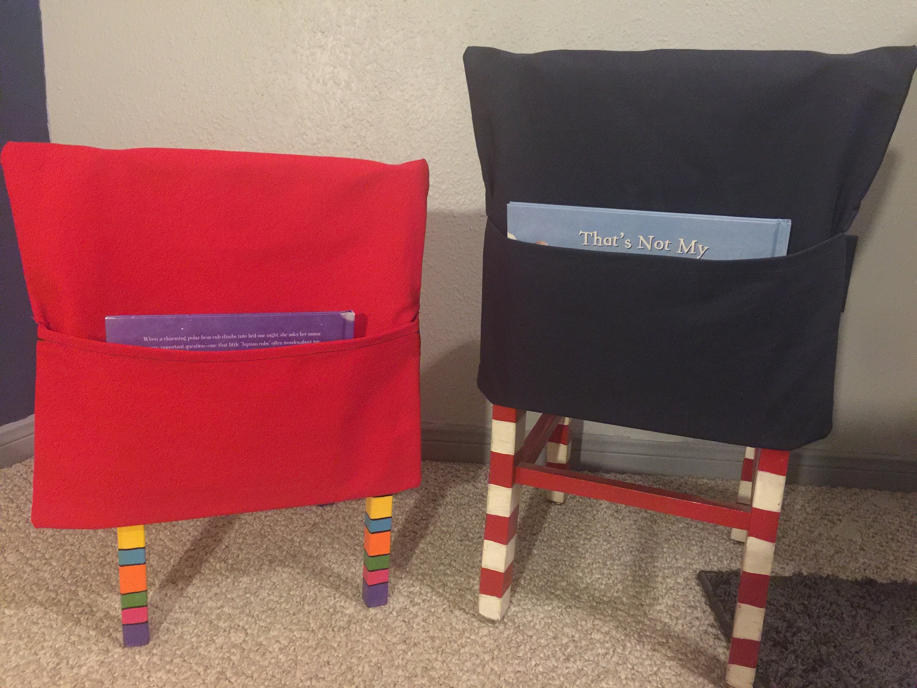 WHITE Chair Pockets Classroom Chair Organizers Optional Clear Name ...