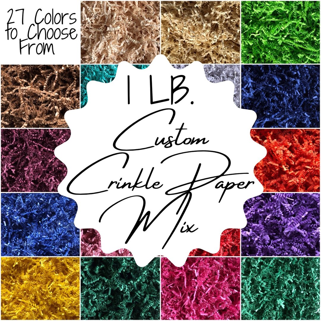 1lb. Custom Mix Crinkle Paper, Shredded Paper for Gift Baskets and ...