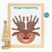 Handprint Christmas Craft Reindeer Art Printable (Download Now) - Etsy