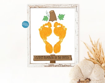 Halloween Handprint Footprint Craft Bundle Fall Printable - Etsy