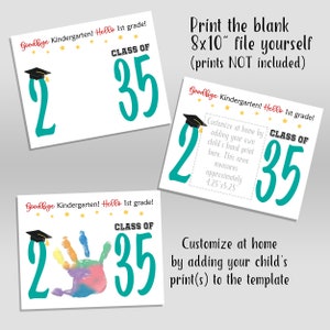 Kindergarten Graduation Sign, Handprint Art, DIY Kid Craft, Class of ...