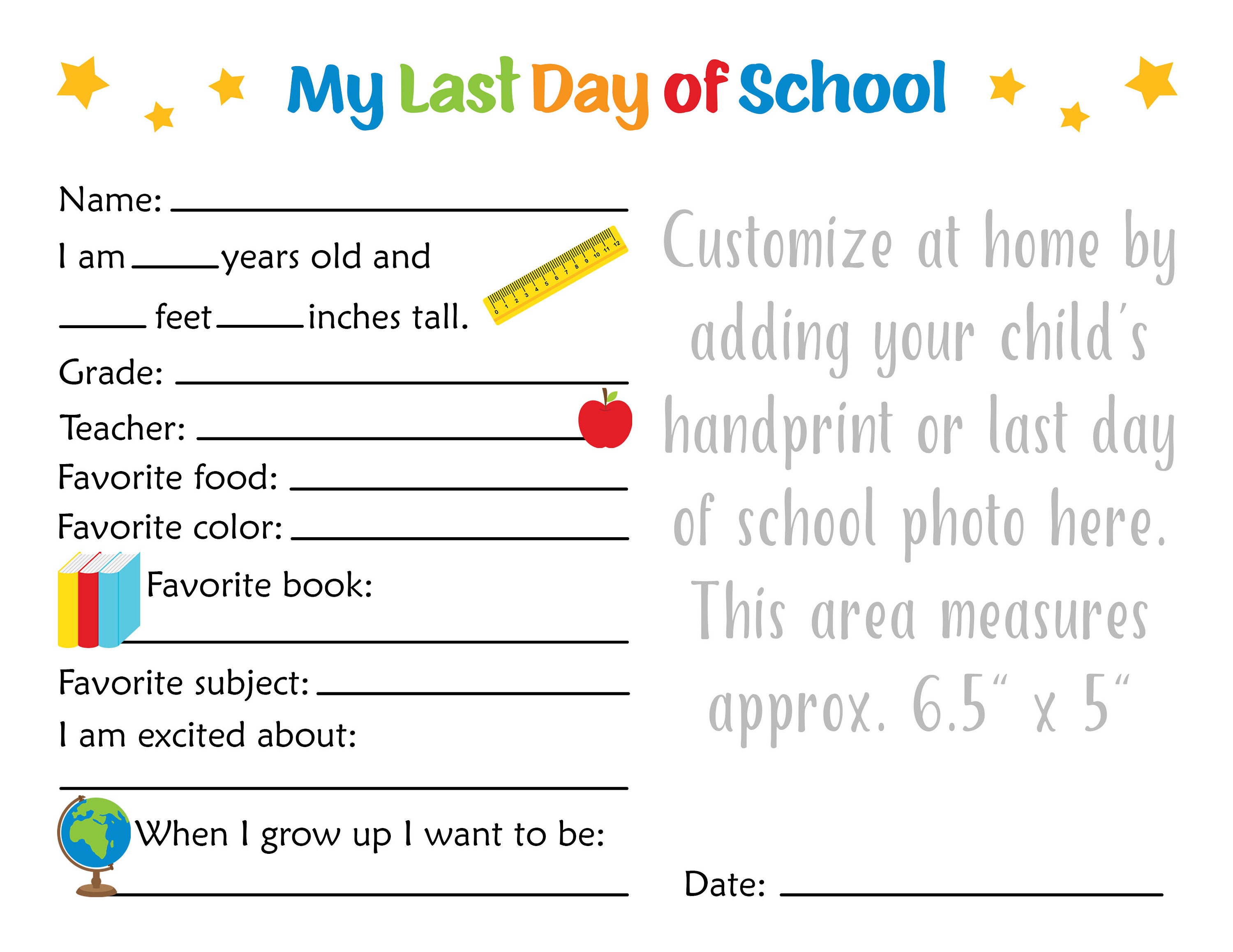First Day of School and Last Day of School Printable Back to - Etsy