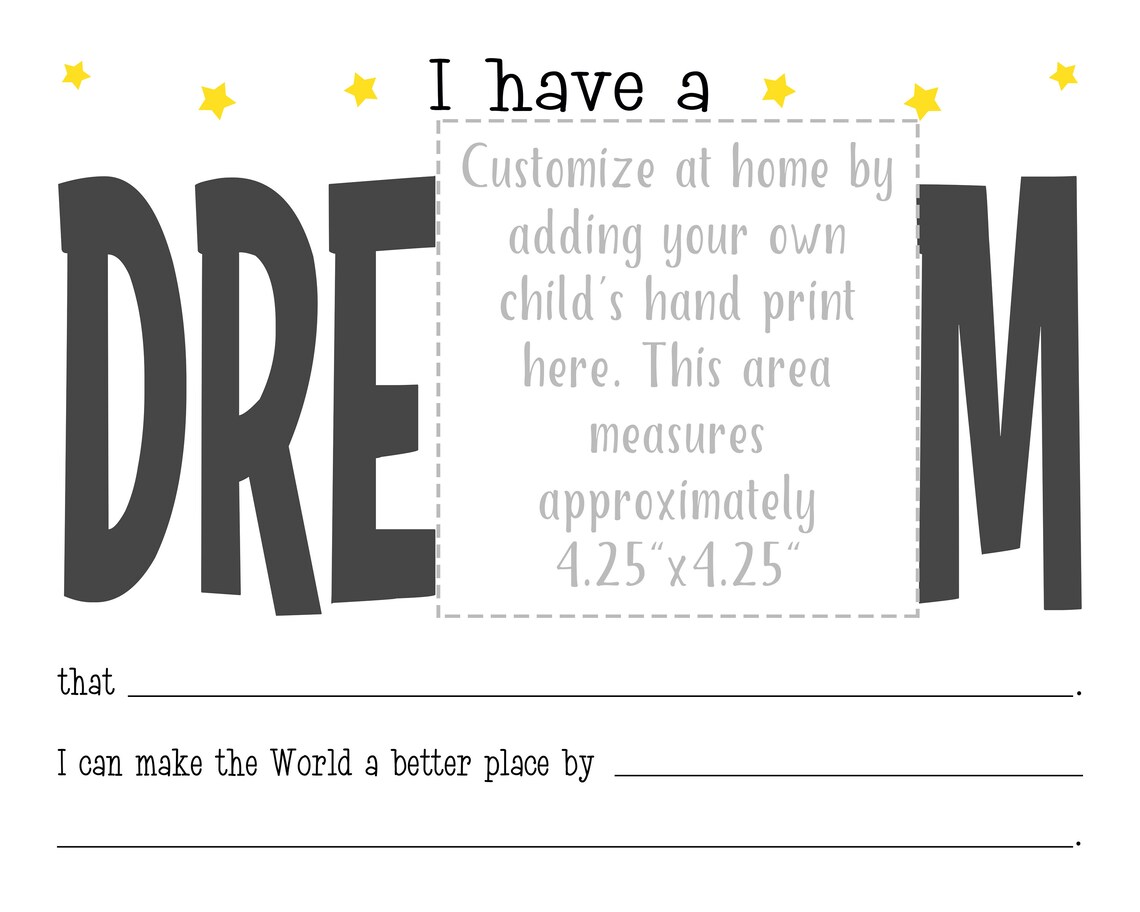 Martin Luther King Jr Day Activities for Kids I Have a Dream - Etsy