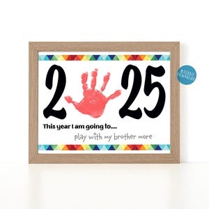 New Year's 2025 Handprint Art, New Year's Eve Printable, New Years ...