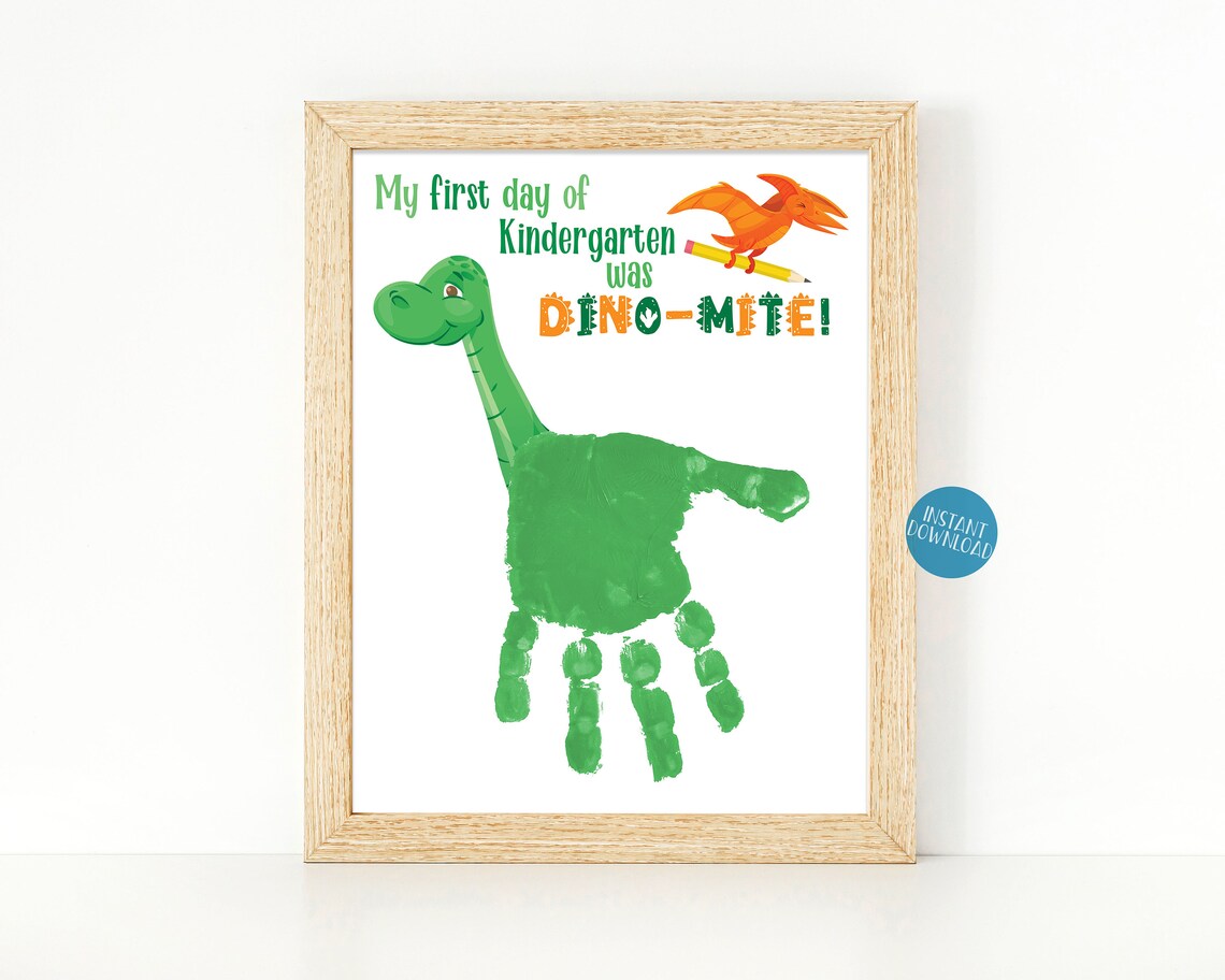 First Day of Kindergarten Handprint Art, Back to School Printable ...