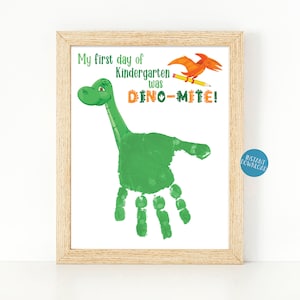 First Day of Kindergarten Handprint Art, Back to School Printable ...