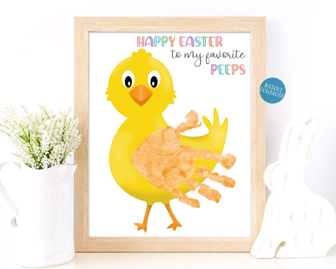 Easter Handprint Art, Easter Chick Handprint Keepsake, Easter Art ...