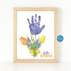 Hello Spring Handprint Craft for Kids, Flower Handprint Art for ...
