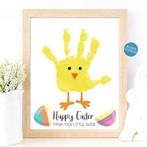 Easter Chicken Handprint Art, Toddler Handprint Keepsake, Easter Art ...