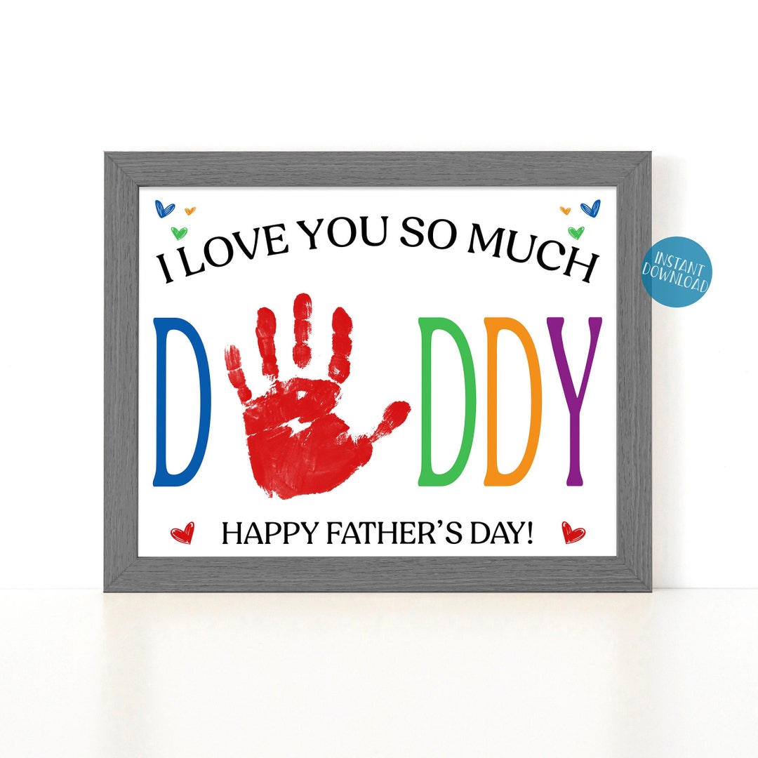 Fathers Day Handprint Craft, Dad Gift From Kids, Toddler Handprint Art ...