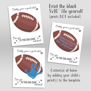 Dad Gift From Son, Football Handprint Art Project for Kids, Birthday ...