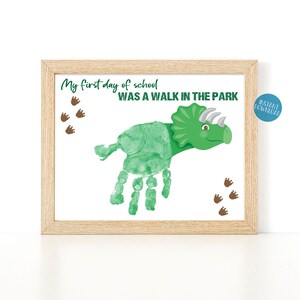 Walk in the Park First Day of School Handprint Art, Back to School ...