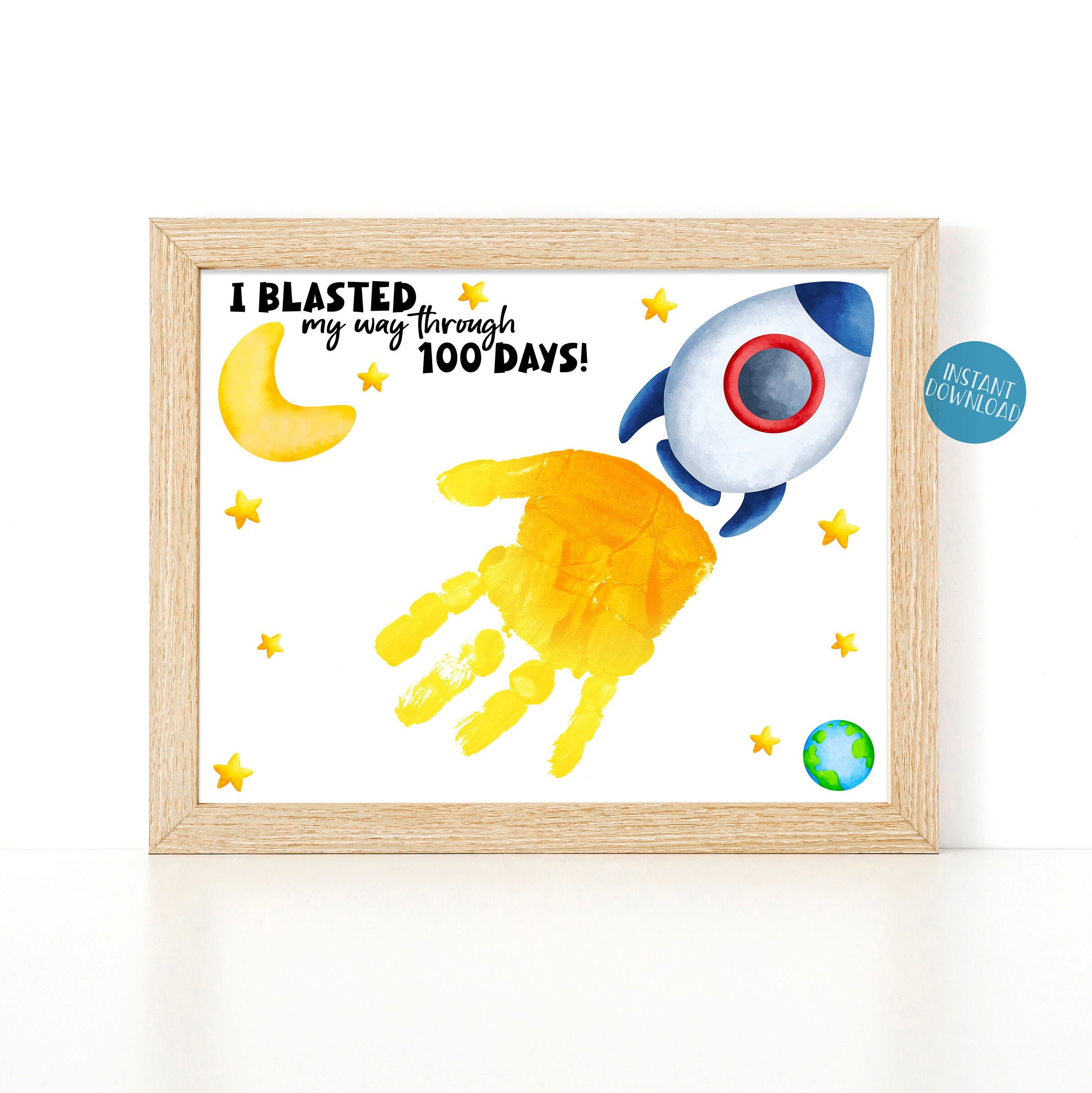 100 Days of School Handprint Art Project for Kids, 100th Day of School ...
