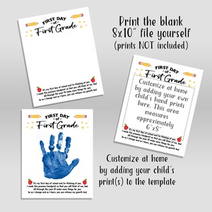 Handprint Art Back to School Poem, First Day of School Printable, DIY ...