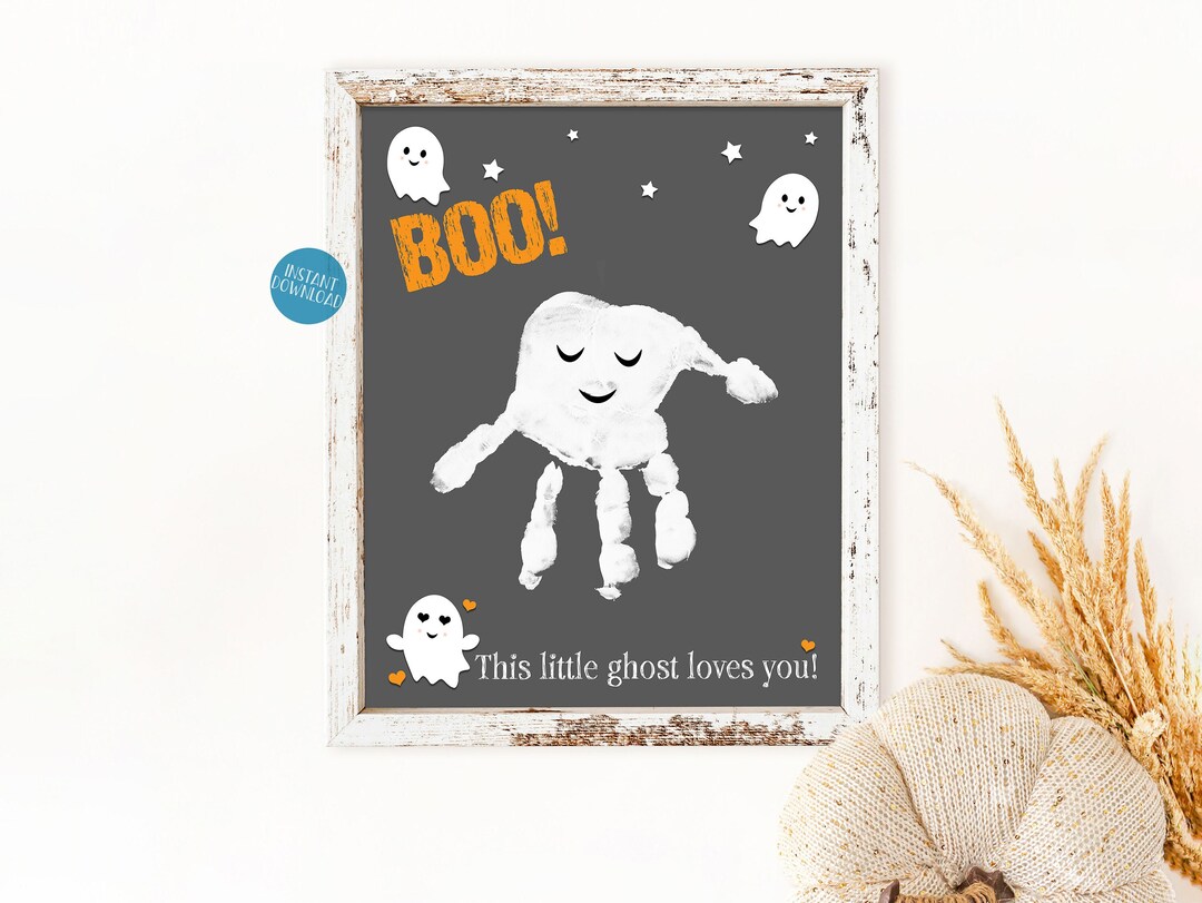 Ghost Handprint Art This Little Ghost Loves You Baby - Etsy