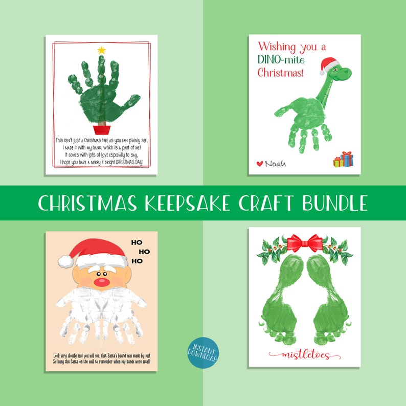 Christmas Handprint Art Bundle Handprint Craft for Kids | Etsy