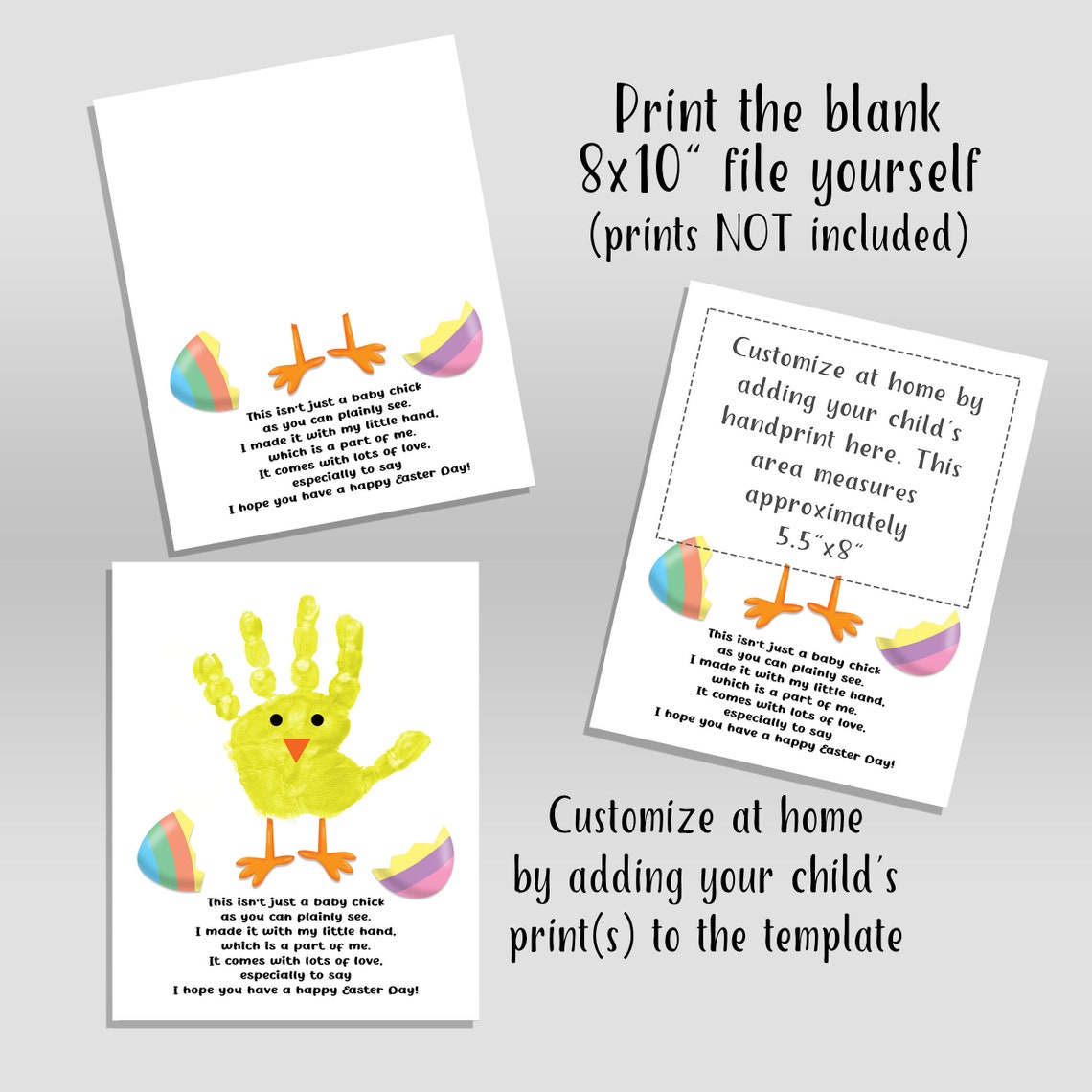 Easter Chicken Handprint Art Project for Kids Toddler - Etsy