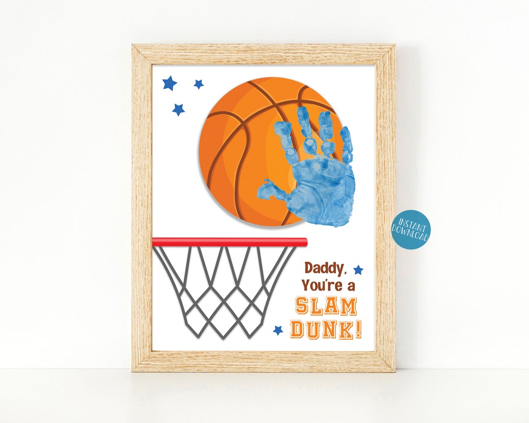 Basketball Father's Day Gift From Kids, Slam Dunk Dad Gift, Handprint ...