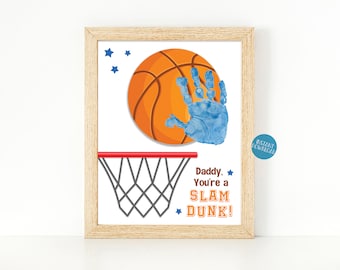 Basketball Fan Father's Day Gift From Kids Handprint Art - Etsy