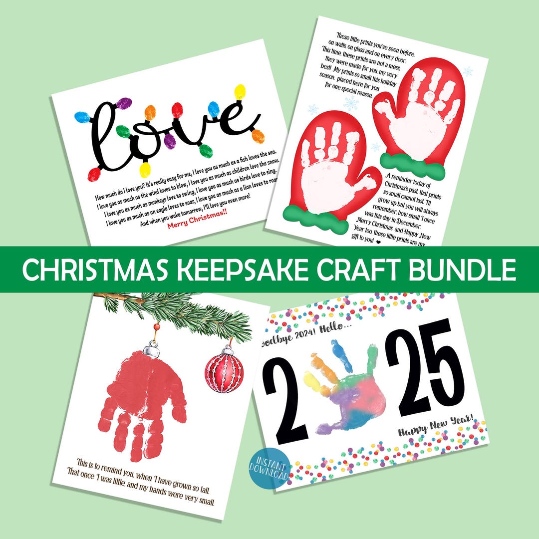 Christmas Handprint Art Bundle, Handprint Crafts, Classroom Project ...