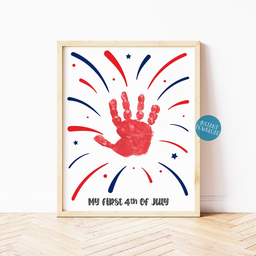 My First 4th of July Handprint Art, Fourth of July Independence Day USA ...