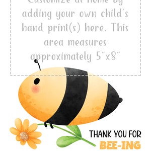 Bee Handprint Craft for Kids, Handprint Art Teacher Appreciation Gift ...