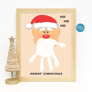 Santa Handprint Art, Christmas Xmas Craft for Kids, Printable Christmas ...