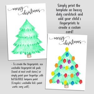 Christmas Card From Kids, Thumbprint Craft for Toddlers, DIY Christmas ...