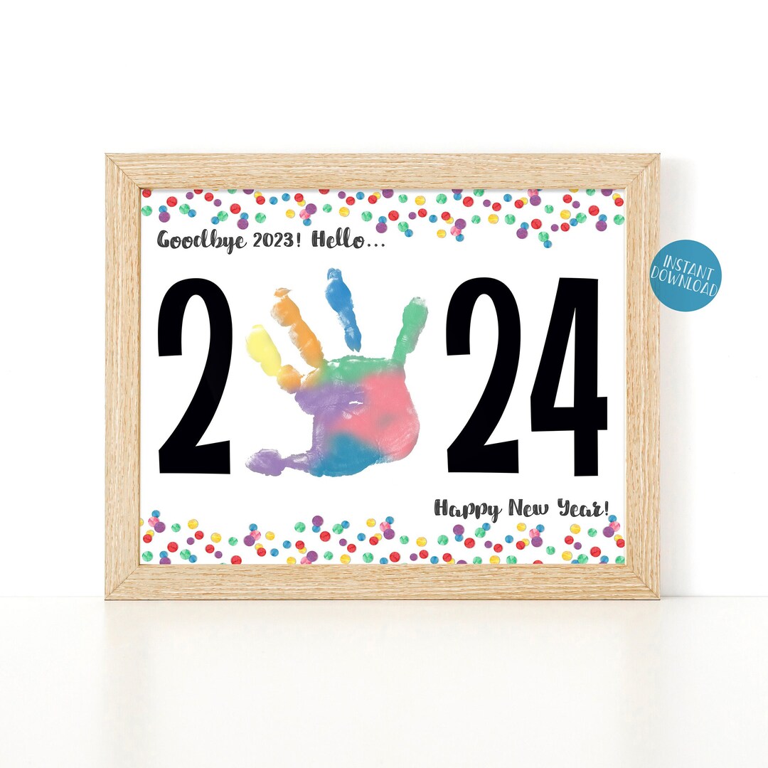 New Year's Eve 2024, New Year's Handprint Art, Baby Toddler Hands ...