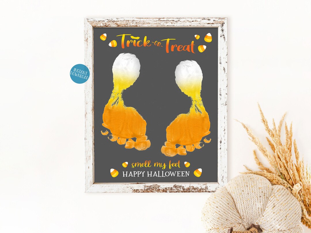 Halloween Footprint Art Project, Trick or Treat Smell My Feet Craft for ...