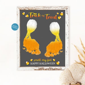 Halloween Footprint Art Project, Trick or Treat Smell My Feet Craft for ...