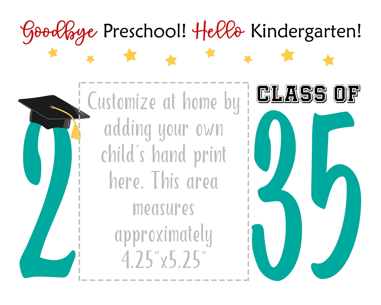 Preschool Graduation Sign Handprint Art DIY Kid Craft Class - Etsy