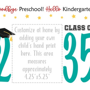 Preschool Graduation Sign Handprint Art DIY Kid Craft Class - Etsy